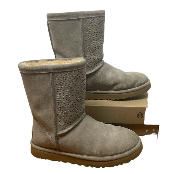 UGG | Shoes | Ugg Classic Short Sunshine Perf Shearling Lined Suede ...